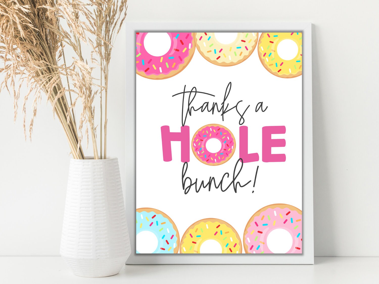 Donut Thank You Sign Thanks a Hole Bunch Sign Teacher - Etsy