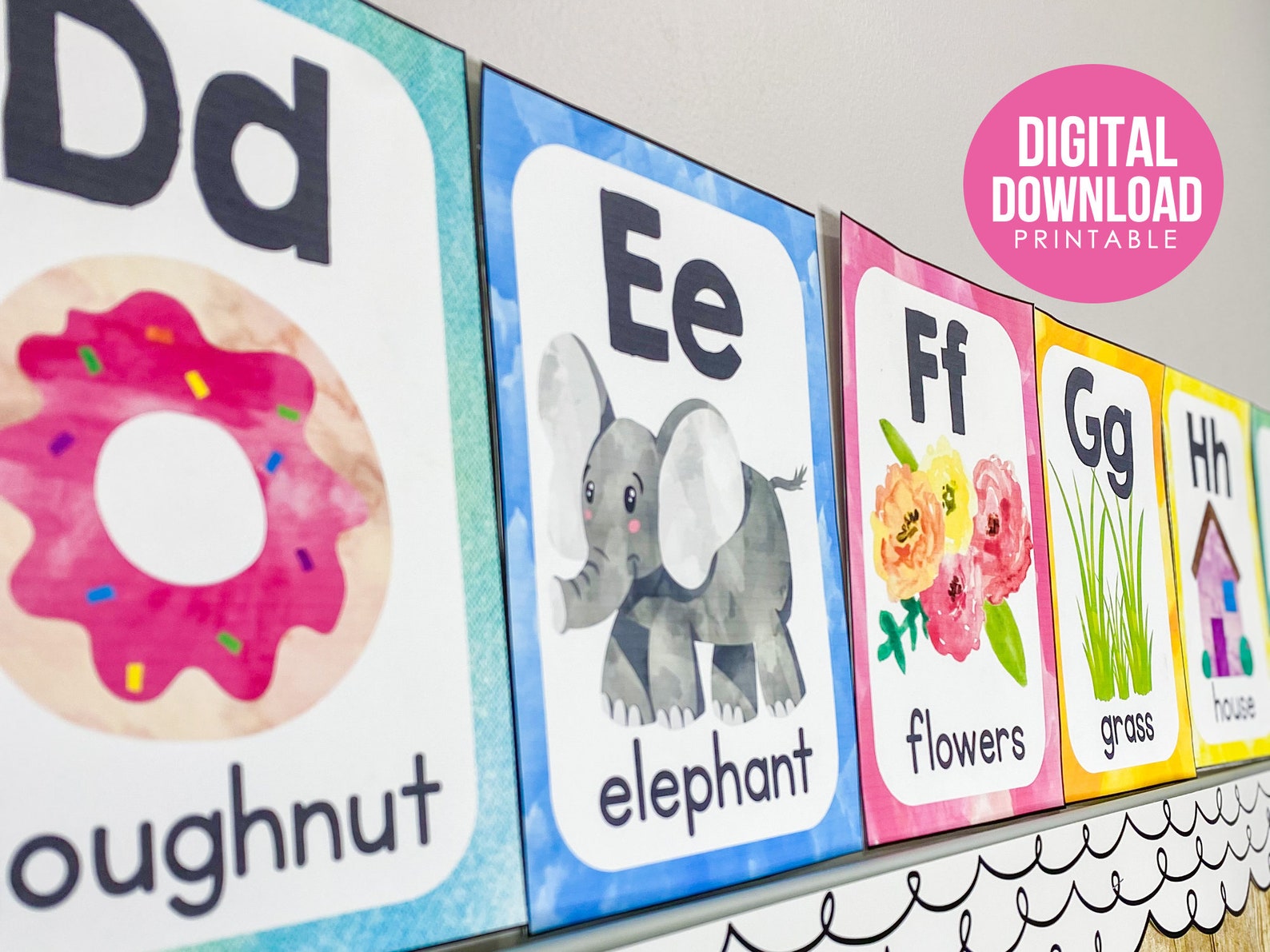 Colorful Alphabet Posters Print & Cursive ABC Posters - Etsy