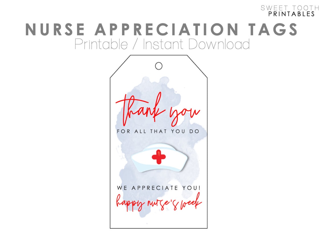 Nurse Appreciation Week Treat Tag Printable Nurse's Week - Etsy