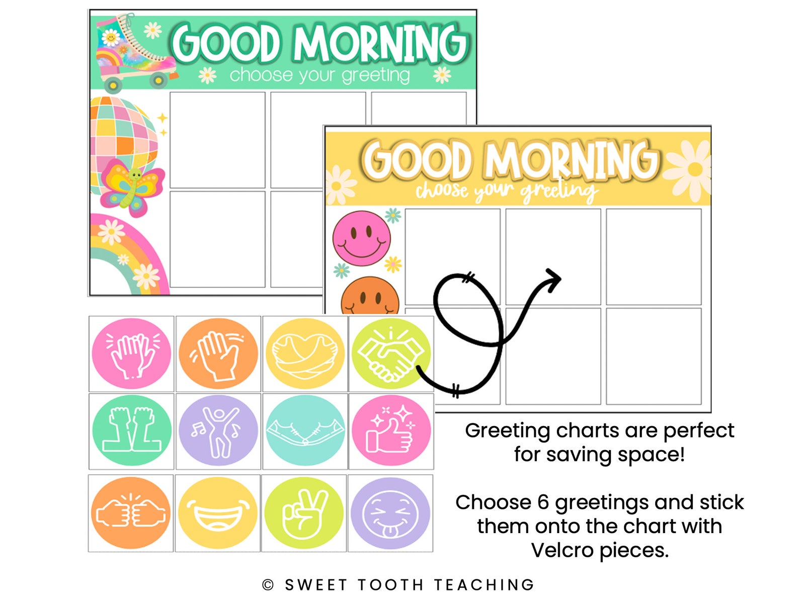 Morning Greetings | Groovy Garden Retro Decor | Editable | DIGITAL ...