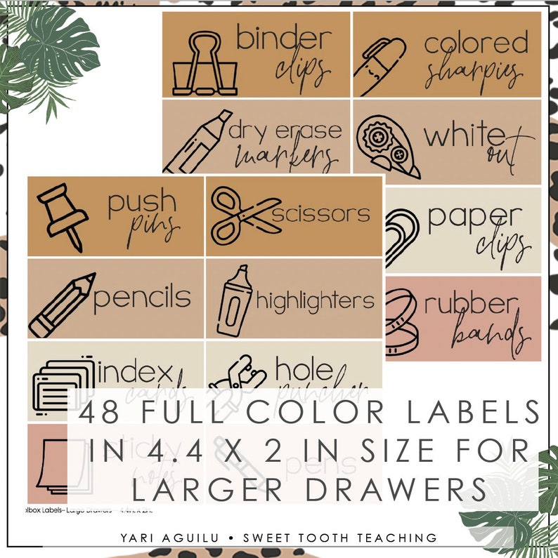 Neutral Colors Teacher Toolbox Printable Labels for Teacher - Etsy