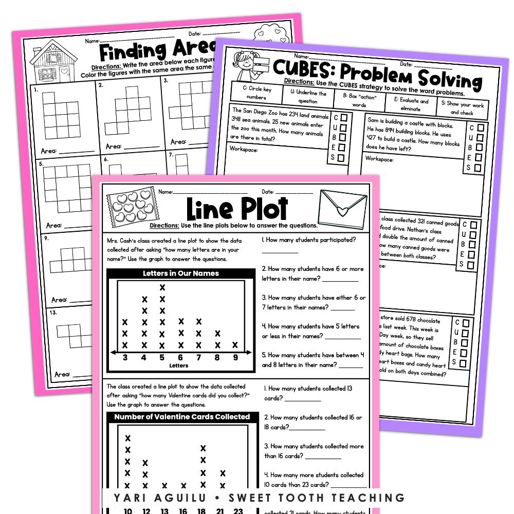 3rd Grade February Worksheets: Math, Reading, Grammar- Homeschool ...