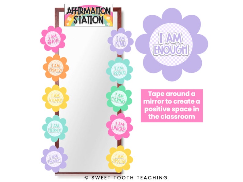 Flower Affirmations for Mirror Groovy Garden Decor I Am - Etsy