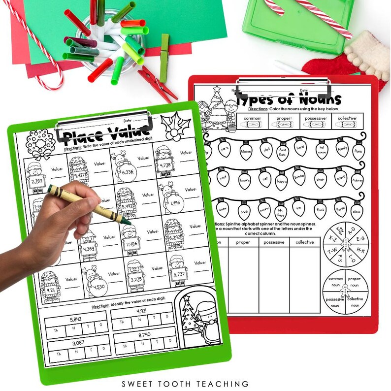 3rd Grade Review Worksheets Homeschooling | Christmas Math, Reading ...