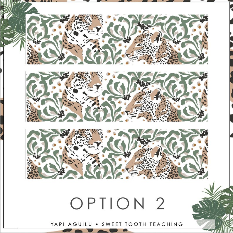 Jungle Themed Bulletin Board Borders With Cheetahs Tigers - Etsy