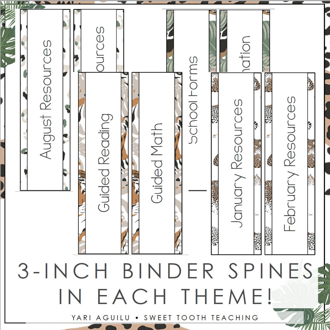 Binder Covers & Spines Printable Classroom Decor Jungle - Etsy