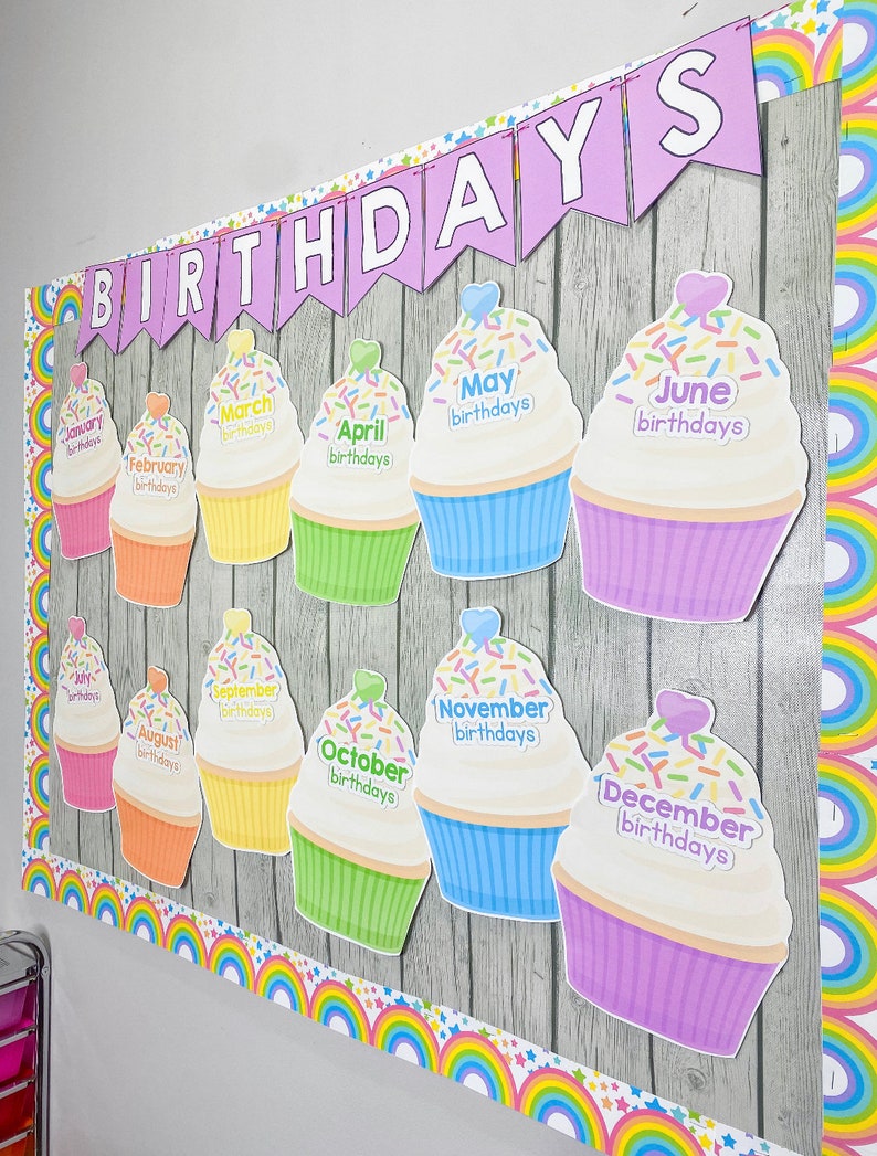 Colorful Birthday Display Bulletin Board Cute Birthday - Etsy
