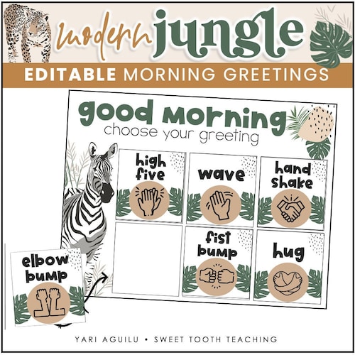 Printable Classroom Decor Large Calendar Modern Jungle - Etsy