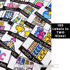 Colorful Classroom Supply Labels With Pictures | EDITABLE Classroom ...