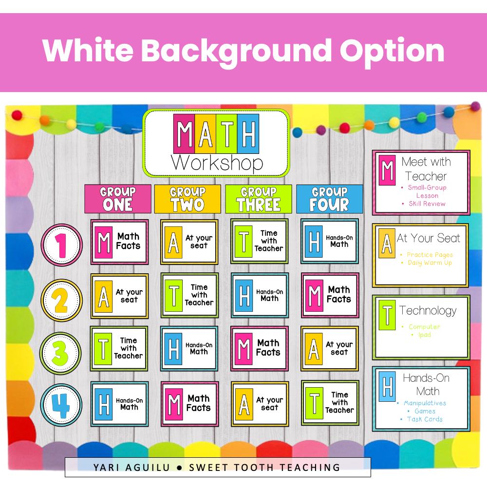 Math Workshop Rotation Board: Editable Center Cards (printable) - Etsy