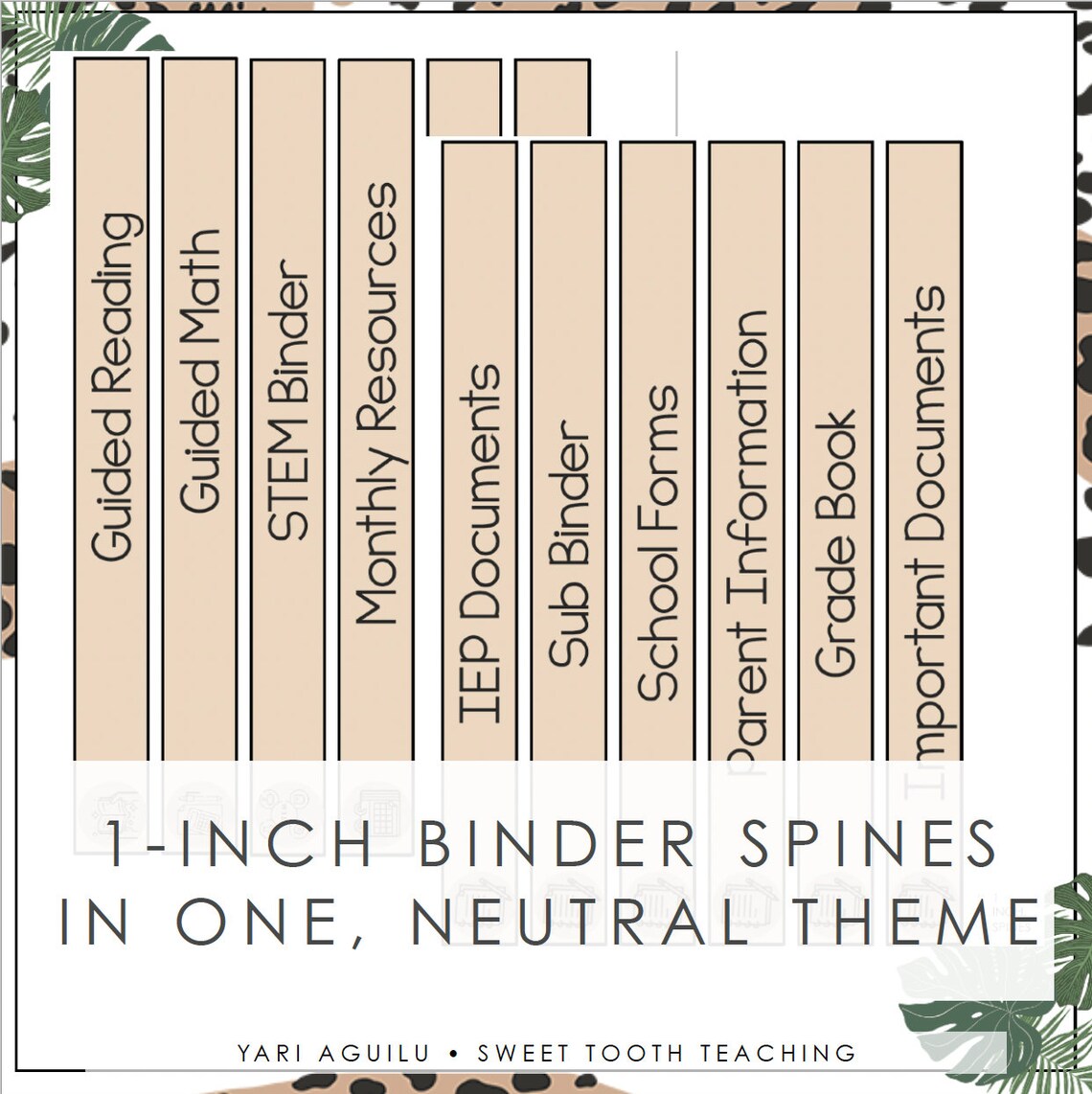 Binder Covers & Spines Printable Classroom Decor Jungle - Etsy