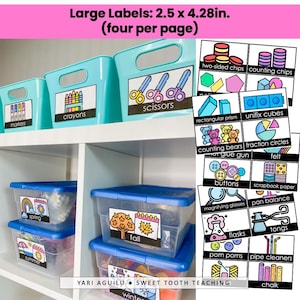 Colorful Classroom Supply Labels With Pictures | EDITABLE Classroom ...