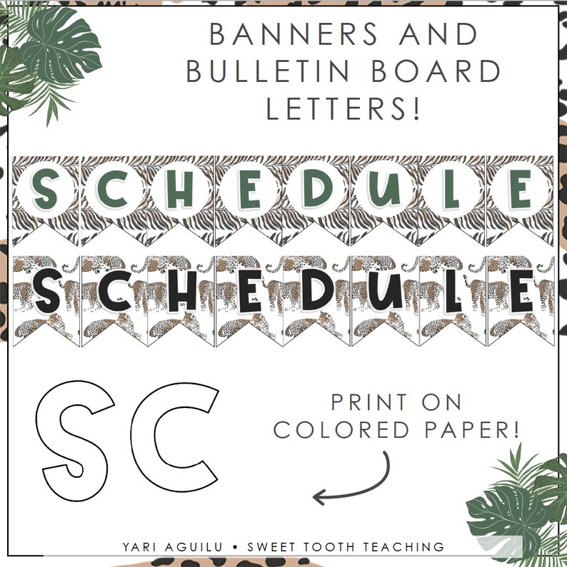 Classroom Schedule Cards | Printable Classroom Decor | Jungle Theme - Etsy