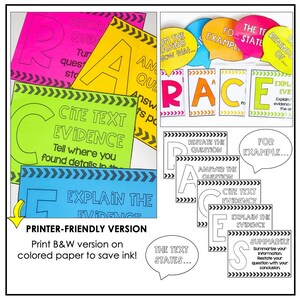 RACES Writing Strategy Posters | EDITABLE | Citing Text Evidence | Text ...