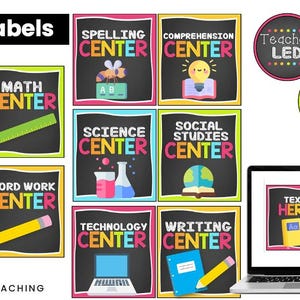 Chalkboard Bright Classroom Decor Bundle | Printable Back to School ...