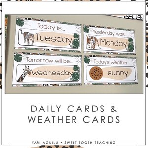 Printable Classroom Decor | Large Calendar | Modern Jungle Theme - Etsy