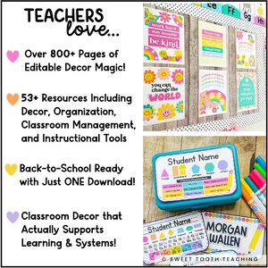 Groovy Garden Classroom Decor Bundle | Retro Colorful Decor - Etsy