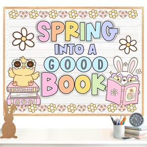 Classroom Spring Bulletin Board Kit- Spring Into Reading- April Easter ...