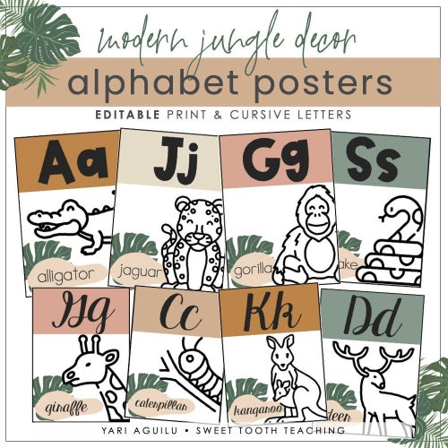Printable Classroom Decor Jungle Theme Number Posters - Etsy