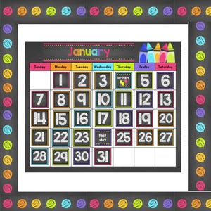 Chalkboard Bright Classroom Decor Bundle Printable Back to School Decor ...