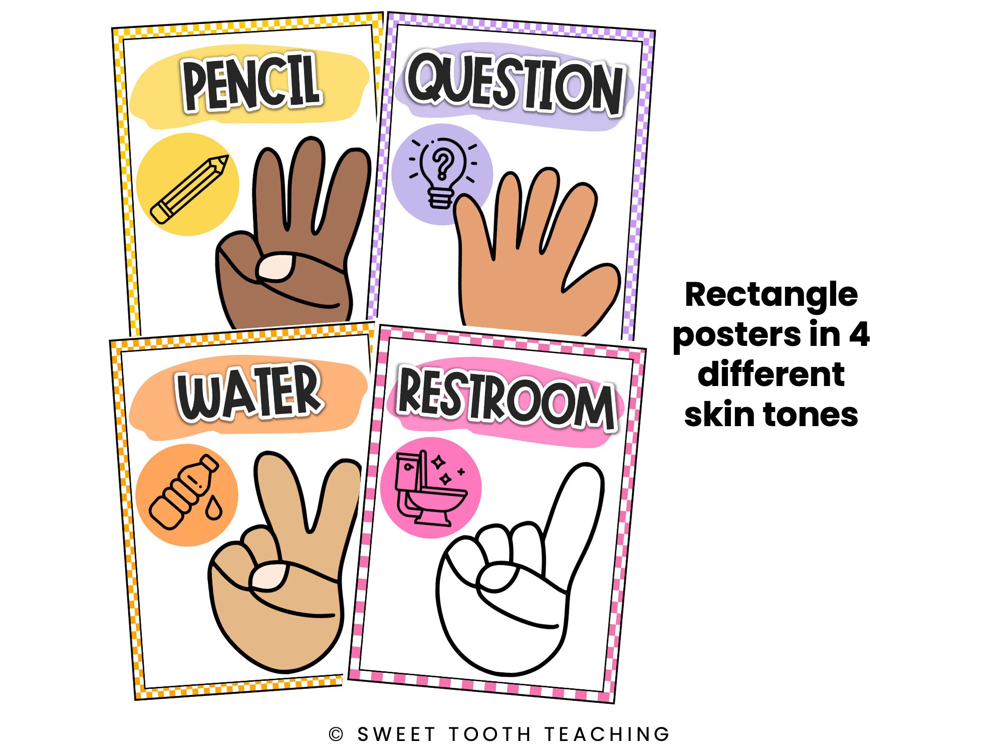 Hand Signal Posters Colorful Groovy Garden Retro Decor - Etsy