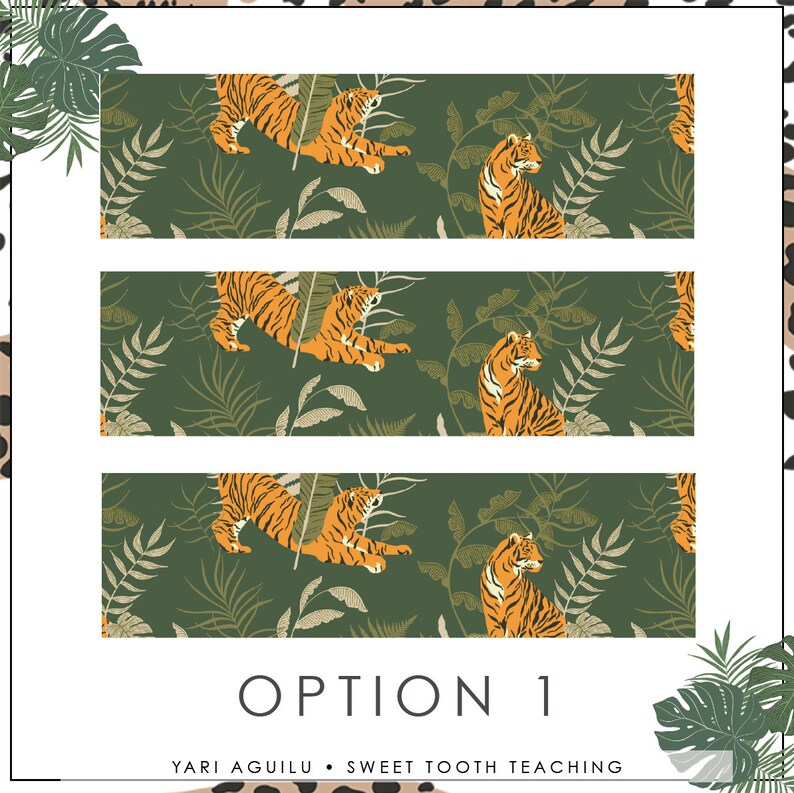 Jungle Themed Bulletin Board Borders With Cheetahs Tigers - Etsy