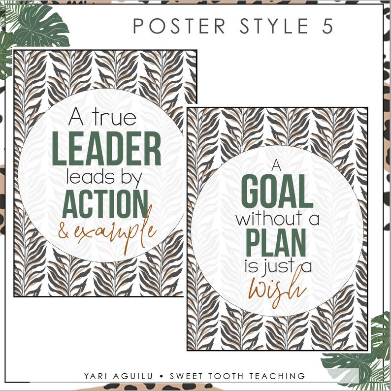 Inspirational Quote Posters Jungle Theme Classroom Decor - Etsy