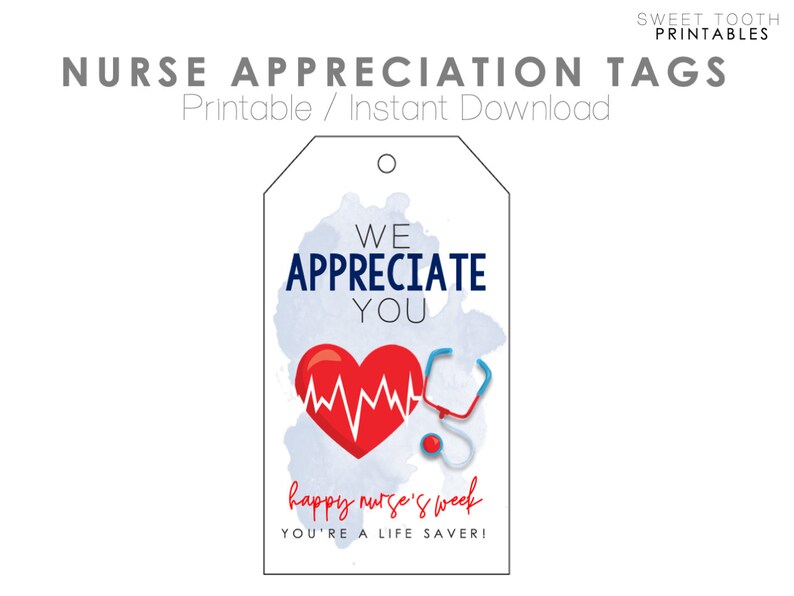 Nurse Appreciation Week Treat Tags Gift Tag for Nurses Thank - Etsy