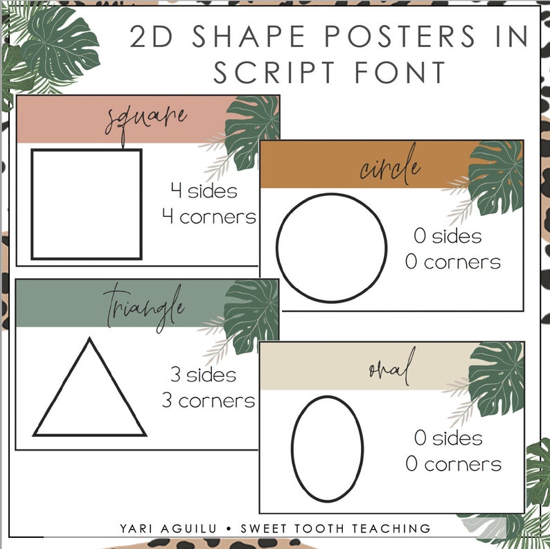 Printable Jungle Classroom Decor 2D & 3D Shape Posters - Etsy