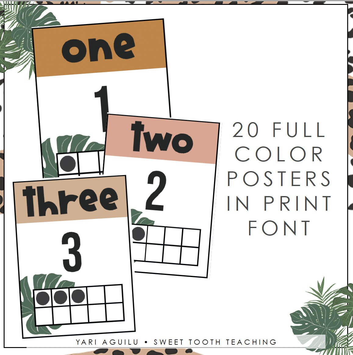 Printable Classroom Decor Jungle Theme Number Posters - Etsy