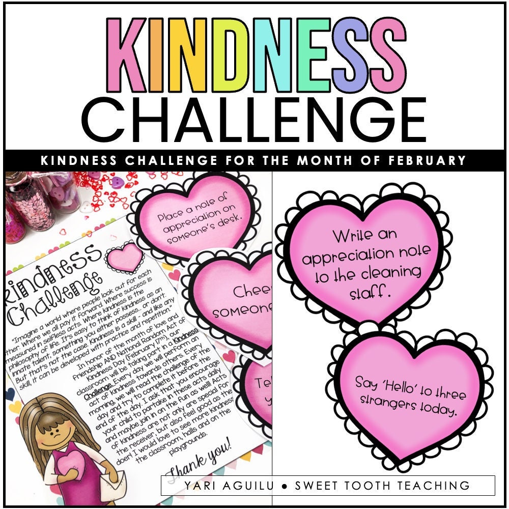 Kindness Challenge February Random Acts of Kindness EDITABLE - Etsy