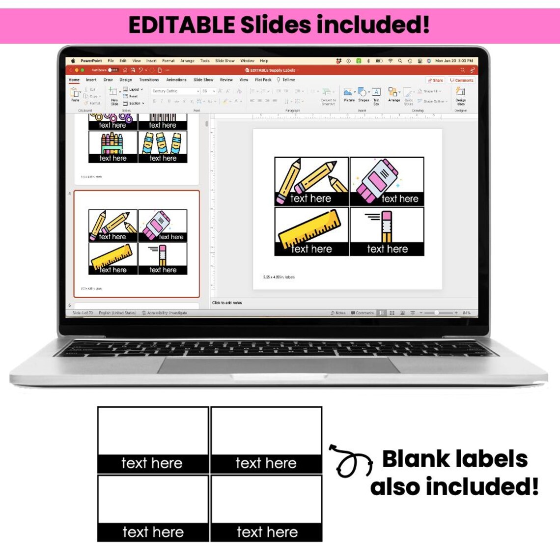 Colorful Classroom Supply Labels With Pictures | EDITABLE Classroom ...