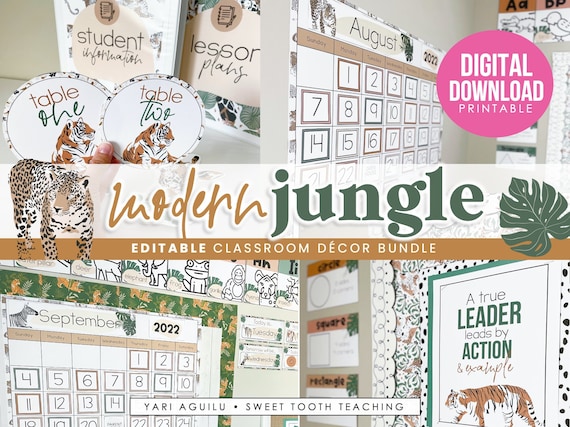 Jungle Themed Classroom Printables