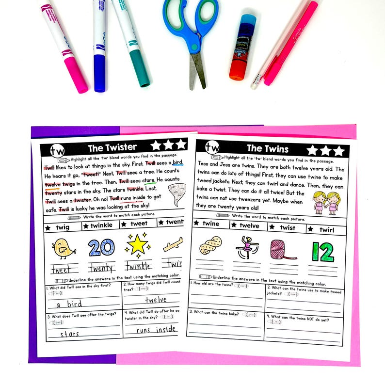 Printable Consonant Blends Phonics Decoding Worksheets-science of ...