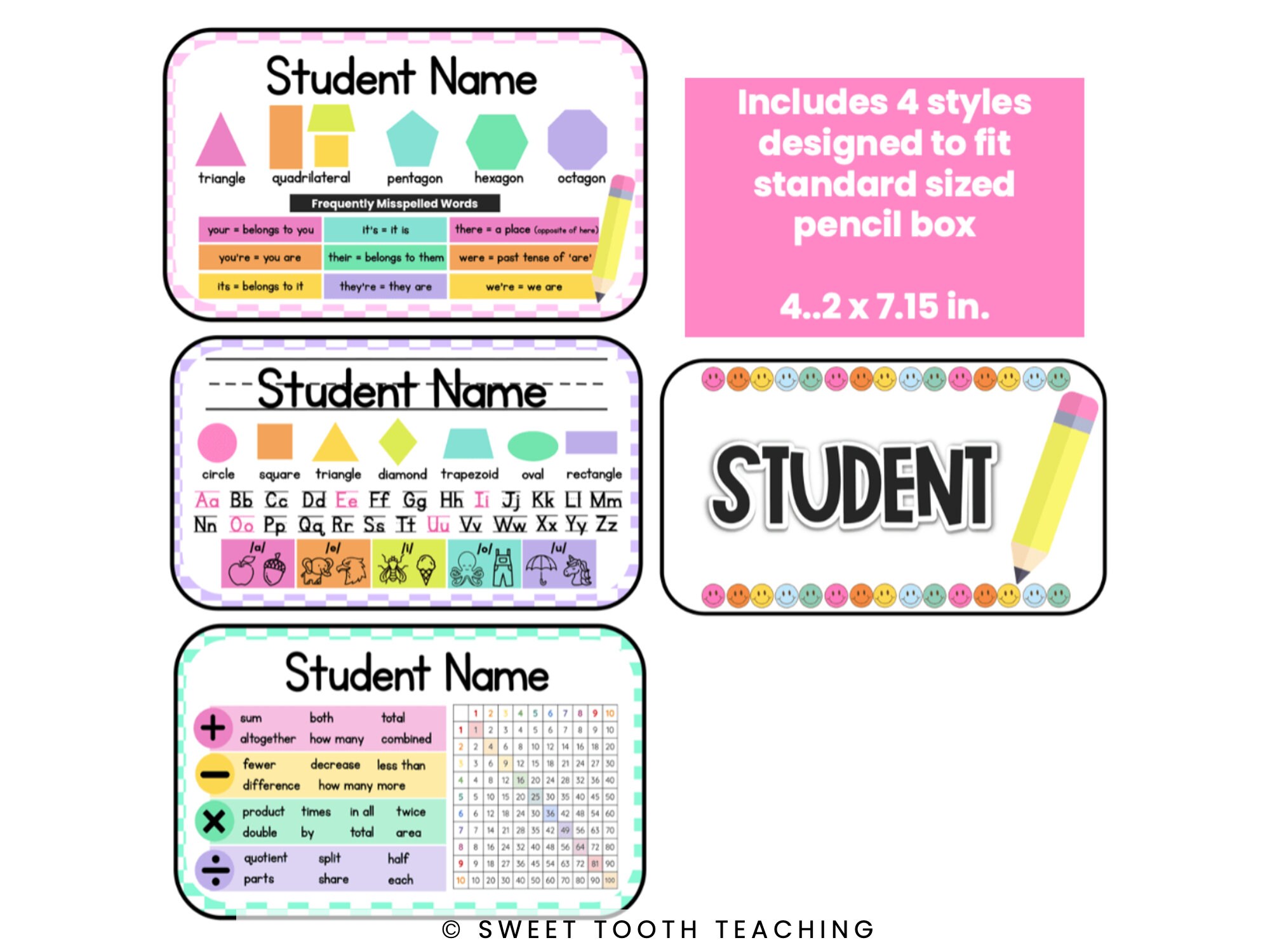 Colorful Pencil Box Tags | Groovy Theme Classroom Decor | Kindergarten ...