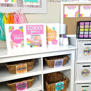 Binder Covers & Spines | Editable | Groovy Garden Retro Decor | DIGITAL ...