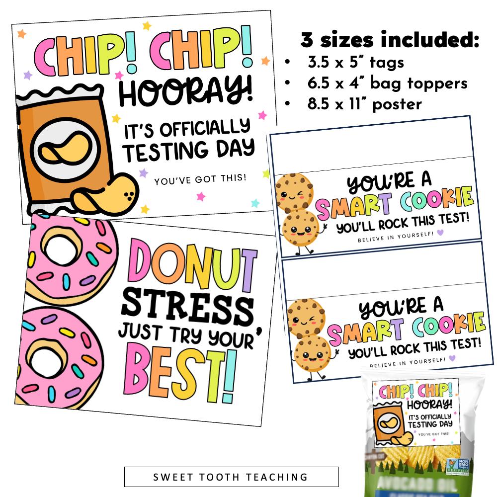 Motivational Testing Treat Tags: Unicorn, Cookie, Chip, Donut (PDF) - Etsy