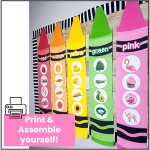 Crayon Color Posters: English & Spanish Classroom Decor (digital ...