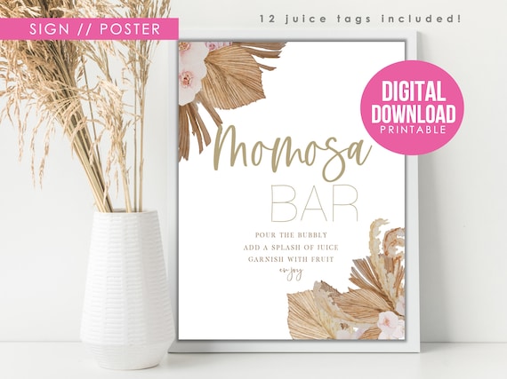 Momosa Bar Printable Sign Mimosa Bar Sign Printable Mimosa - Etsy