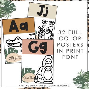 Jungle Alphabet Posters | Jungle Classroom Decor - Etsy