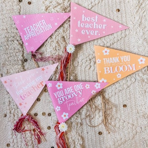 Teacher Appreciation Printable Pennant Flags Tags, Teacher Gift Ideas ...