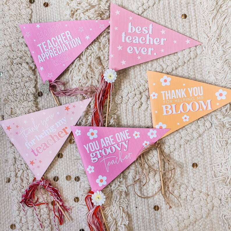 Teacher Appreciation Printable Pennant Flags Teacher Gift - Etsy
