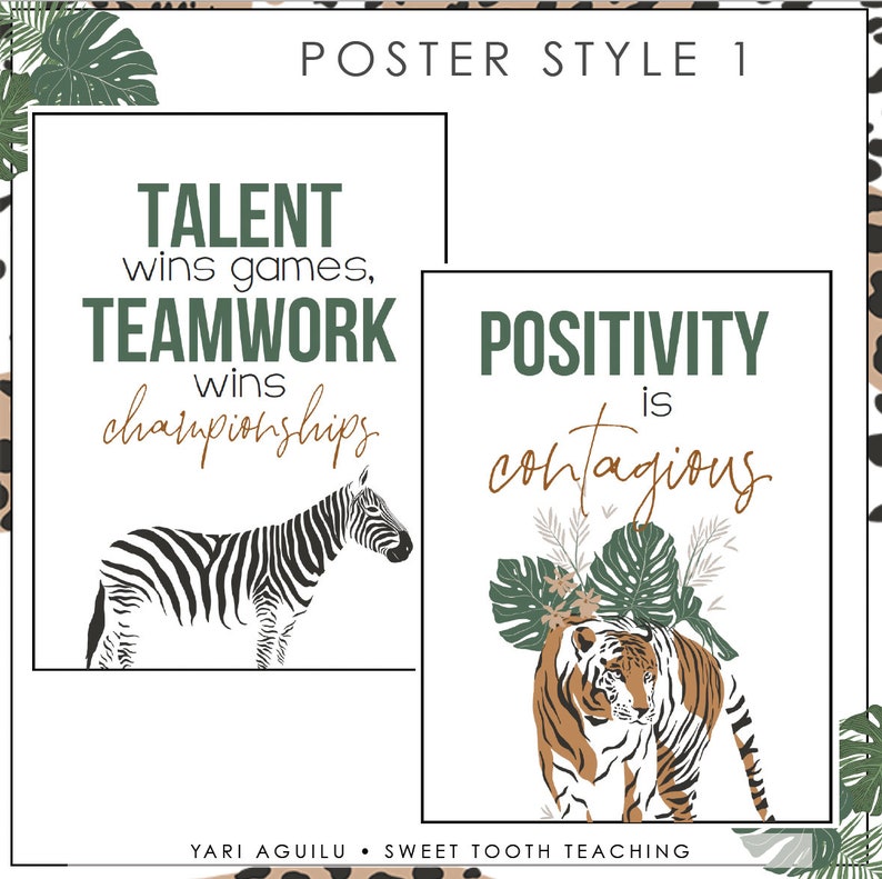 Inspirational Quote Posters Jungle Theme Classroom Decor - Etsy