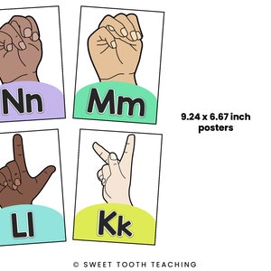 Colorful ASL Alphabet Posters | American Sign Language Abc | Groovy ...