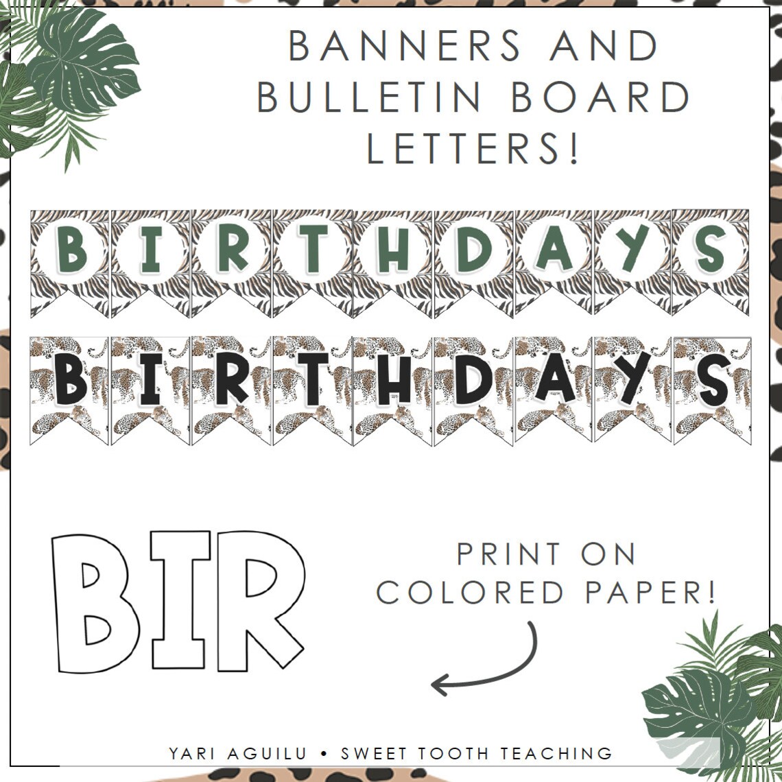 Student Birthdays Display Posters Printable Classroom Decor - Etsy