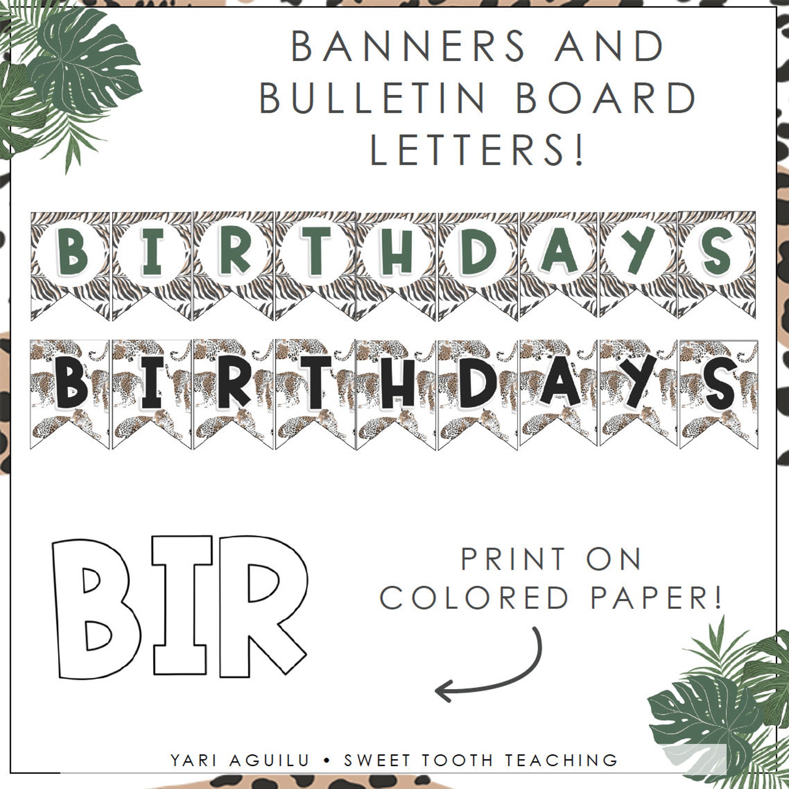 Student Birthdays Display Posters | Printable Classroom Decor | Jungle ...