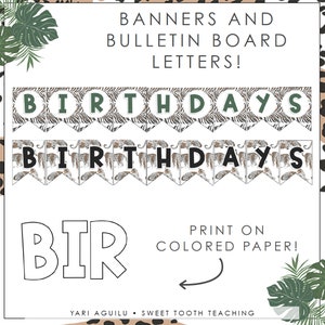 Student Birthdays Display Posters | Printable Classroom Decor | Jungle ...