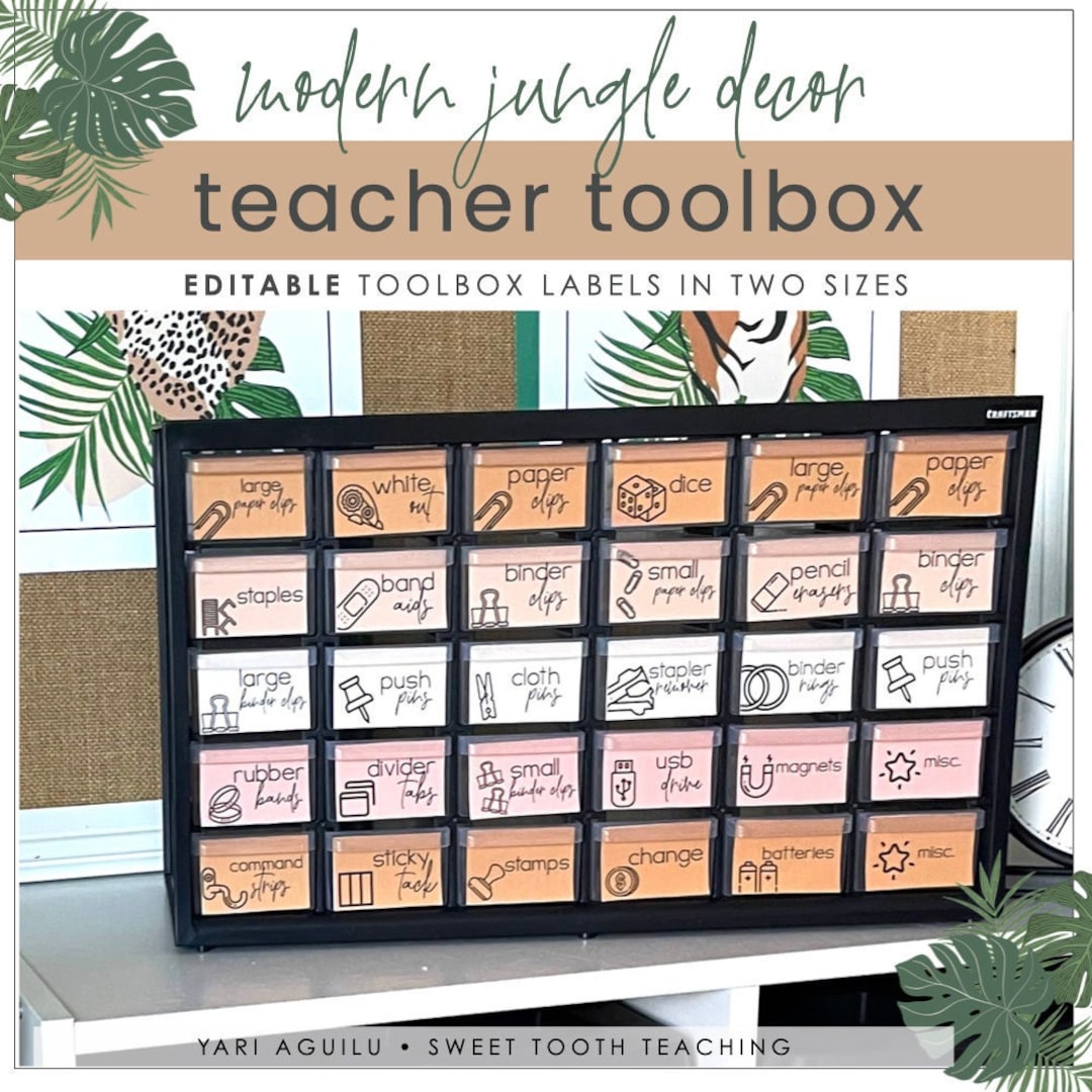 Neutral Colors Teacher Toolbox Printable Labels for Teacher - Etsy