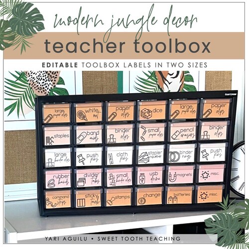 Jungle Theme Drawer Labels Printable Classroom Decor - Etsy