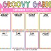 Number Posters With Hand Visuals | Groovy Garden | Editable | DIGITAL ...